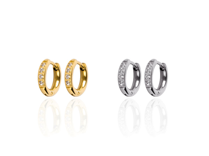 Liso eyrnalokkar með steinum – my letra.